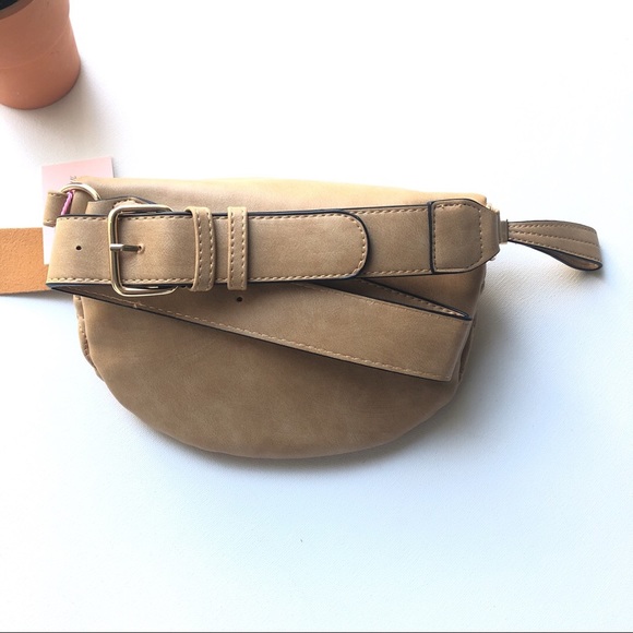 Bags | Quilted Fanny Pack Vegan Leather Beige | Poshmark